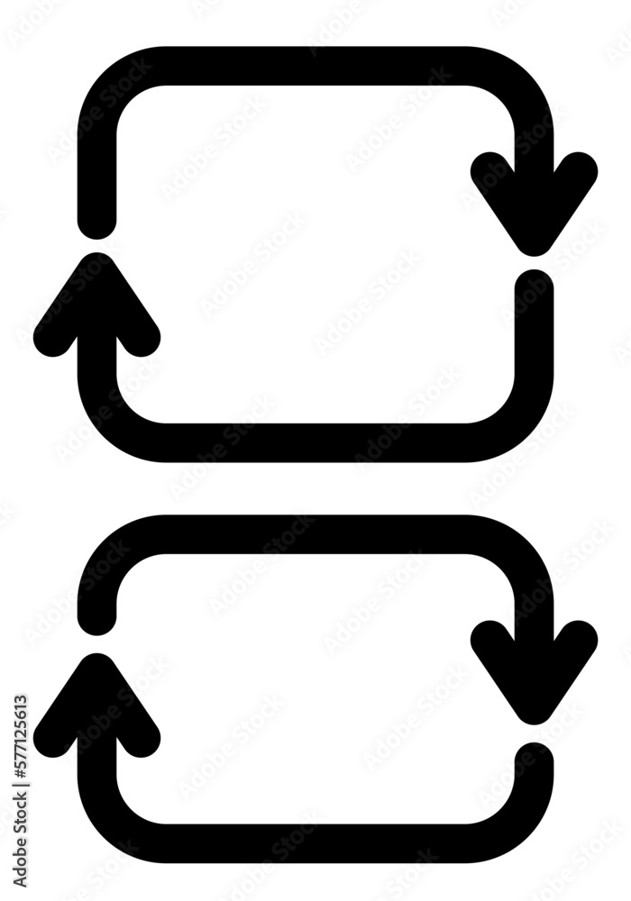 Repeat icon. Vector black icons. Icon set isolated on white background ...