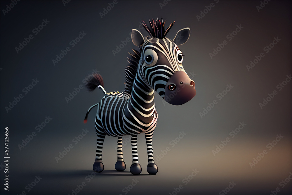 Cartoon zebra character.generative ai Stock Illustration | Adobe Stock