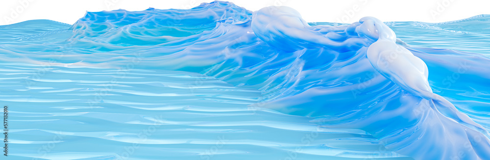 Ocean horizon on a transparent background. Realistic sea waves. Sea ...