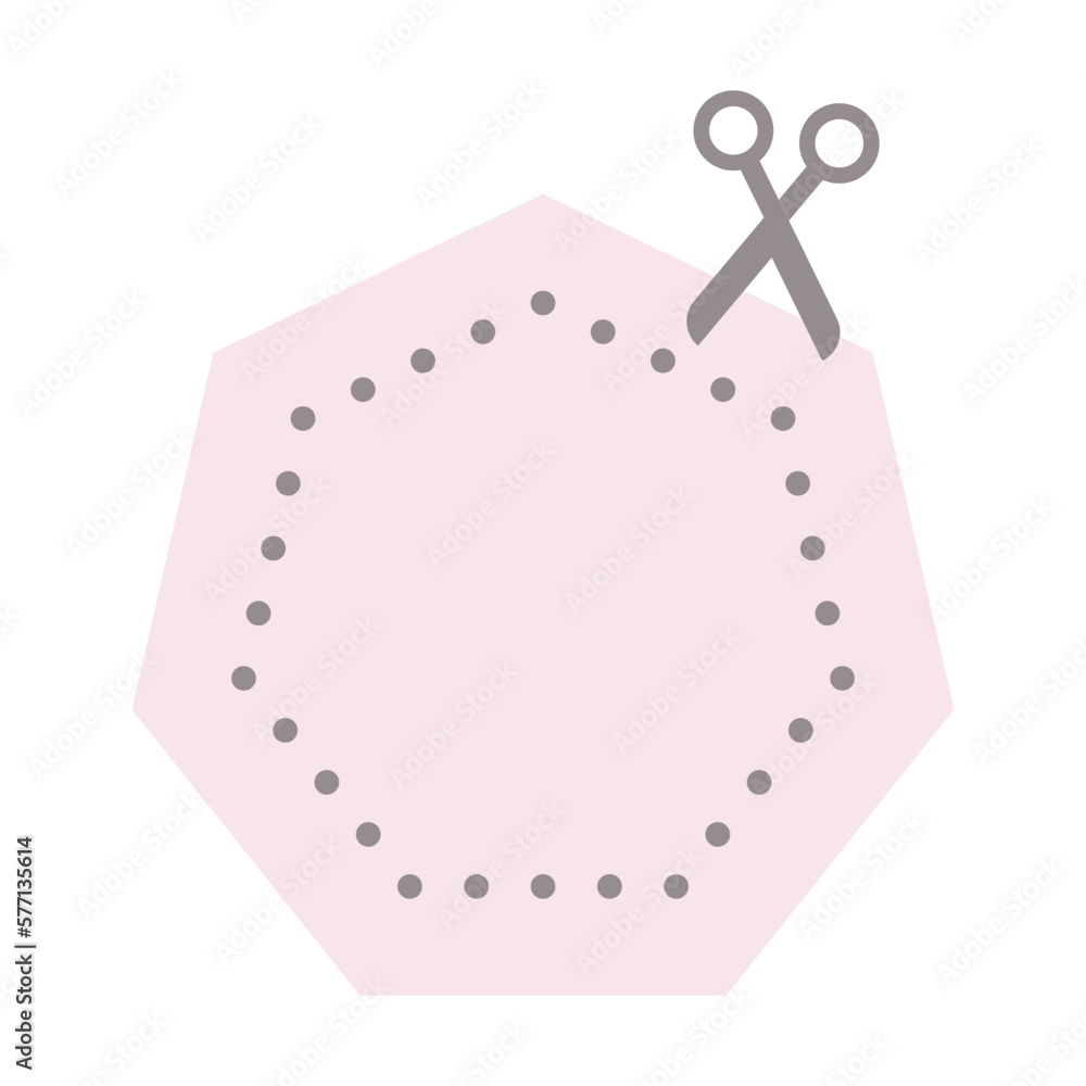 Cutting practice activities heptagon shape symbol element for preschool ...