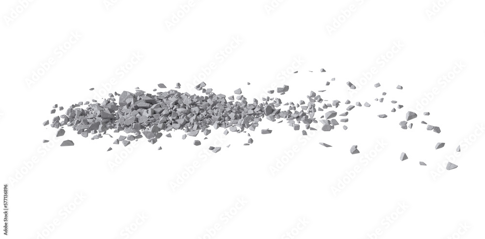 Concrete rock debris isolated transparent background 3d rendering Stock ...