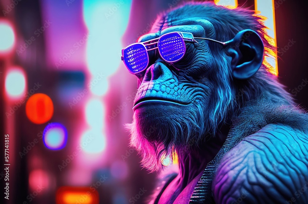 Chimpanzee Cyber Hacker Generative AI Stock Illustration | Adobe Stock