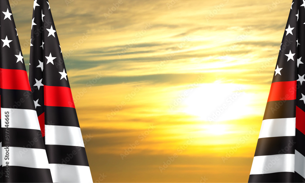 Thin Red Line. Firefighter Flag. Remembering, memories on fallen fire ...