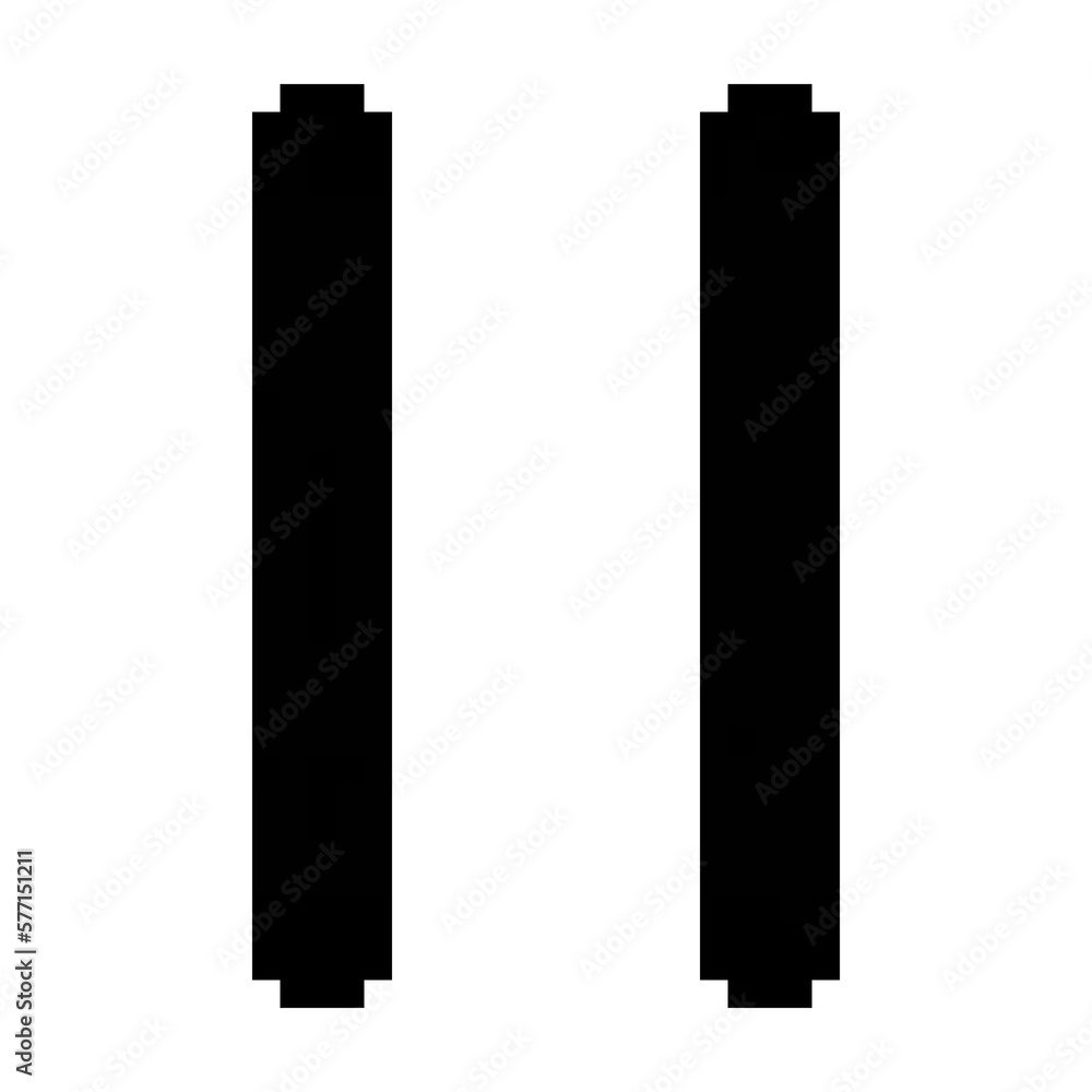Pause button icon black-white vector pixel art icon Stock Vector ...