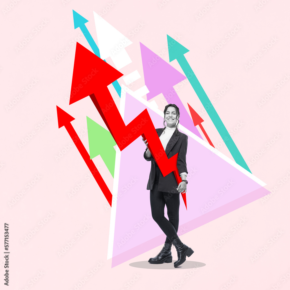 Leadership, leading to success or business vision concept ...
