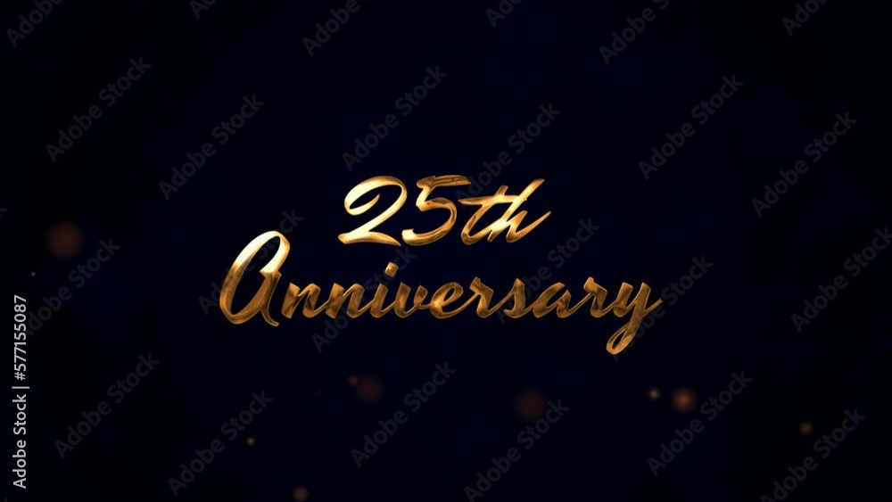 Happy 25th wedding Anniversary, With an ink drop writing hand-drawn ...