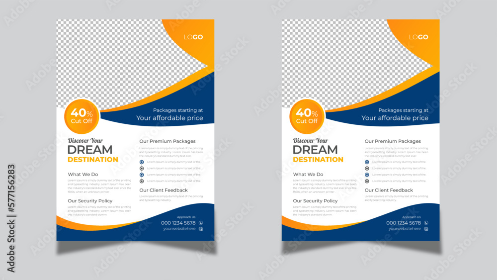 agency in a4 size with attractive color vector to promote tourism ...