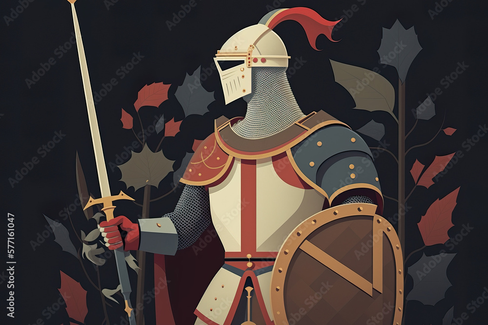 Medieval Knight with Lance and Full Plate Armor in Portraiture ...