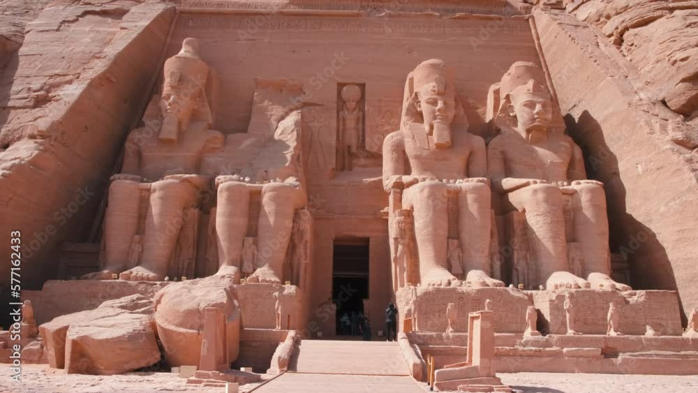 The Great Temple of Ramesses II in Abu Simbel , Egypt with four ...
