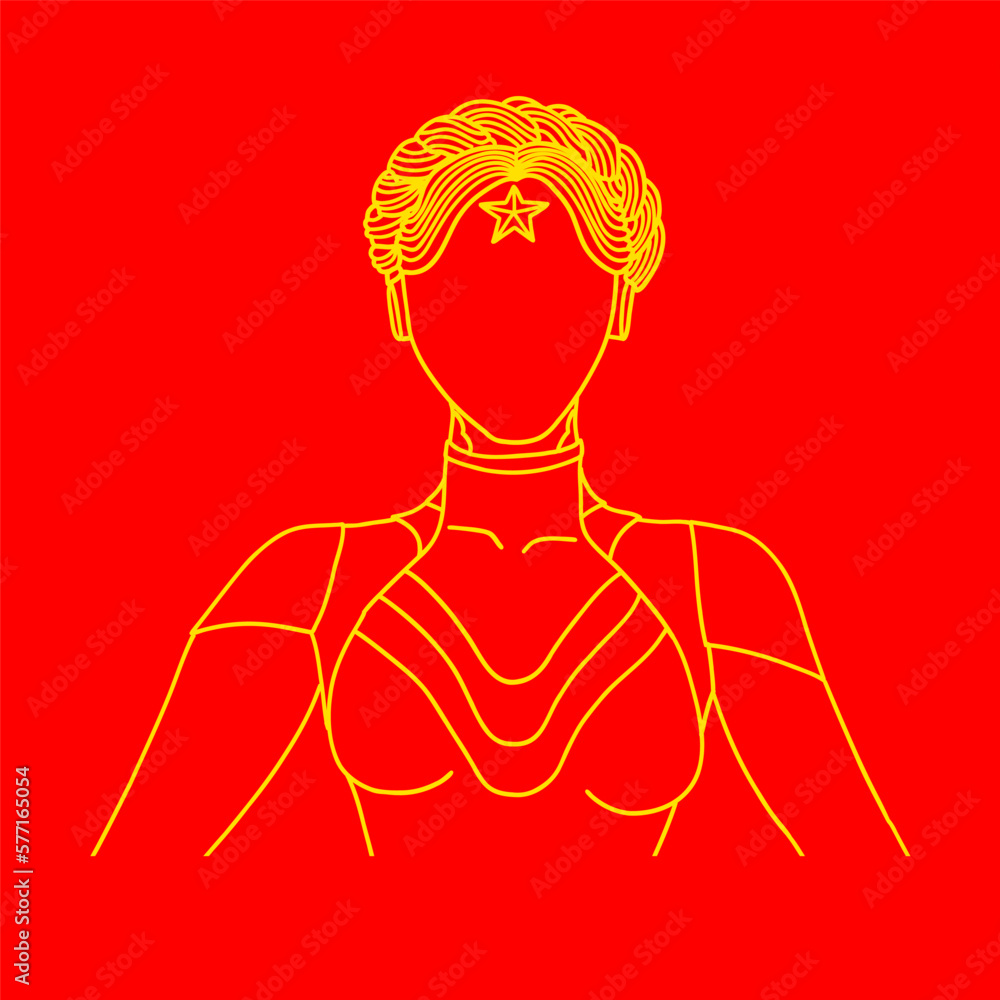 Twin robot lady from new game. Atomic and Heart. Vector illustration ...