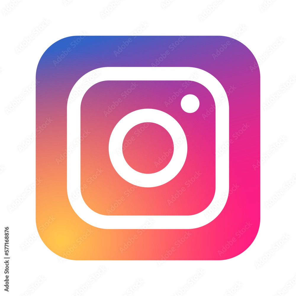 Instagram logo. Insta Realistic social media icon logotype on a ...