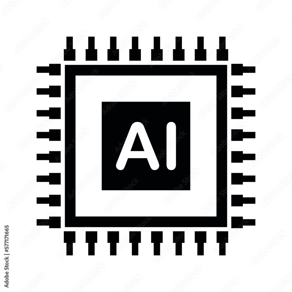 AI icon. Artificial intelligence icon. AI. Outline AI icon. Artificial ...