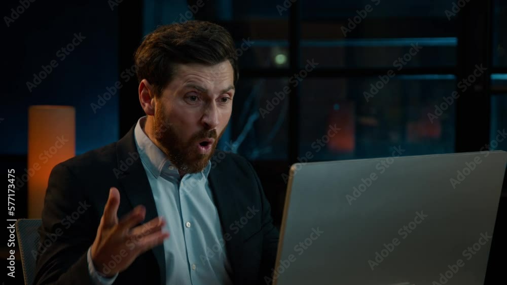 Annoyed angry businessman Caucasian middle-aged 40s man CEO employee ...