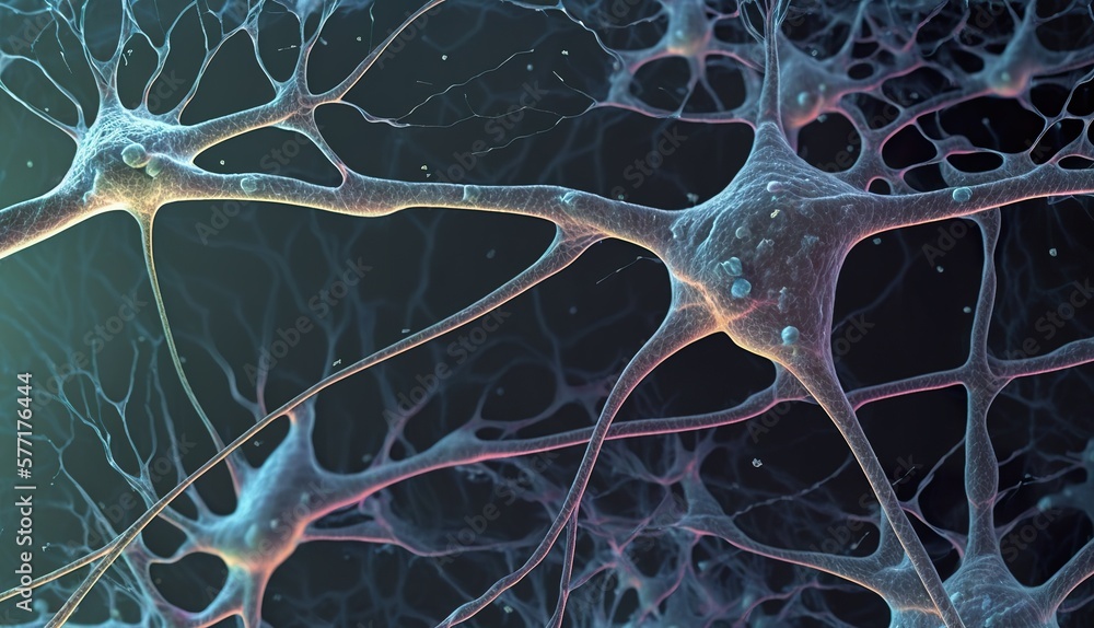 Nervenzellen im Verbund als 3d Illustration - Gehirnzellen und Neuronen ...