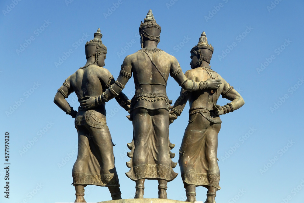 The three Kings Monument in Chiang Mai, Thailand Stock Photo | Adobe Stock