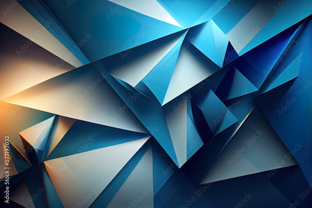 Modern abstract blue background design with triangle diamond and ...