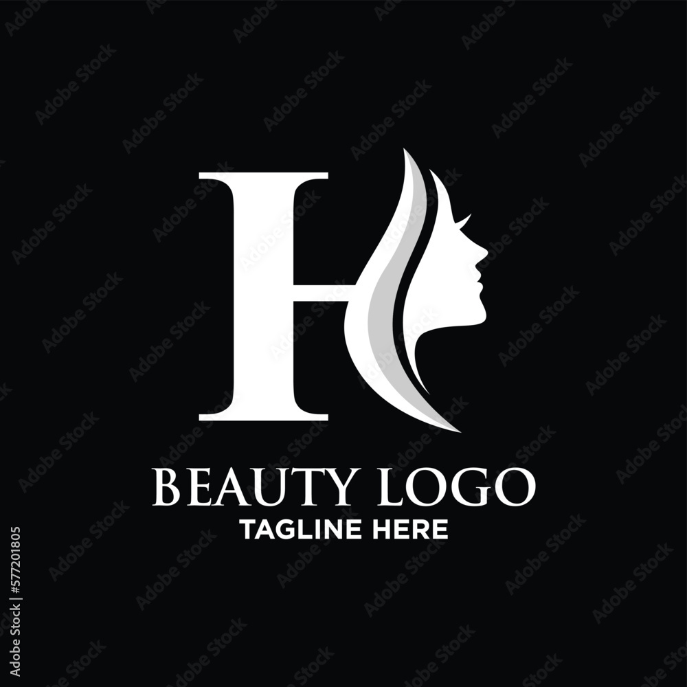 Letter H Beauty Face Logo Design Template Inspiration, Vector ...