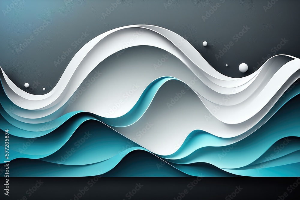 Paper waves abstract banner design. AI generation Stock Illustration ...