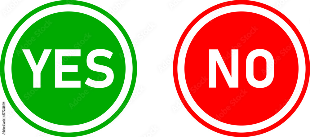 Icon Set of Yes and No or Accept and Decline or Approved and Rejected ...