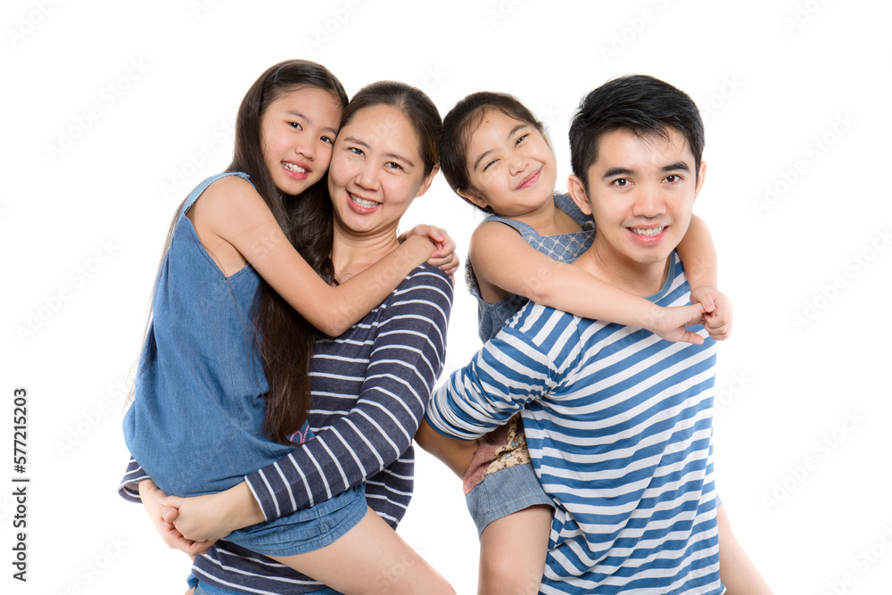 Happy Asian family isolated on transparent background, Happy family ...