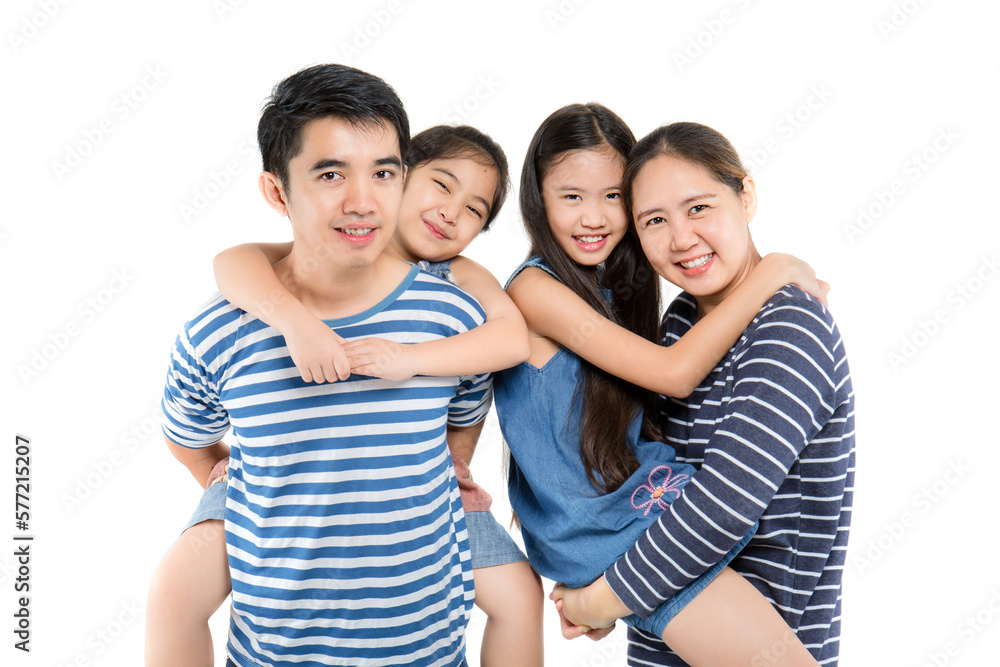 Happy Asian family isolated on transparent background, Happy family enjoying together. PNG file ...