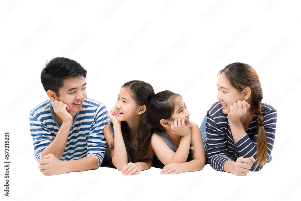 Happy Asian family isolated on transparent background, Happy family enjoying together. PNG file ...
