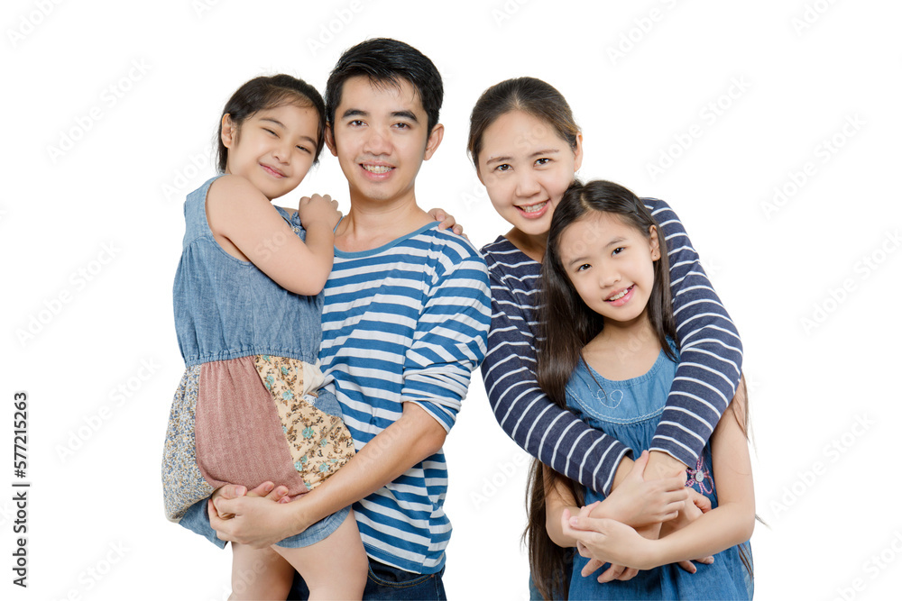 Happy Asian family isolated on transparent background, Happy family ...