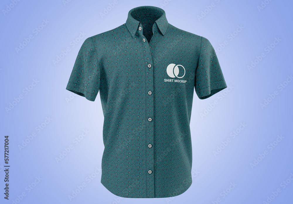 Men Short Sleeve Shirt Mockup Stock Template | Adobe Stock