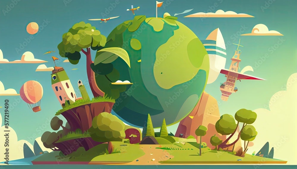 vector cartoon world environment Earth Day the importance of loving ...
