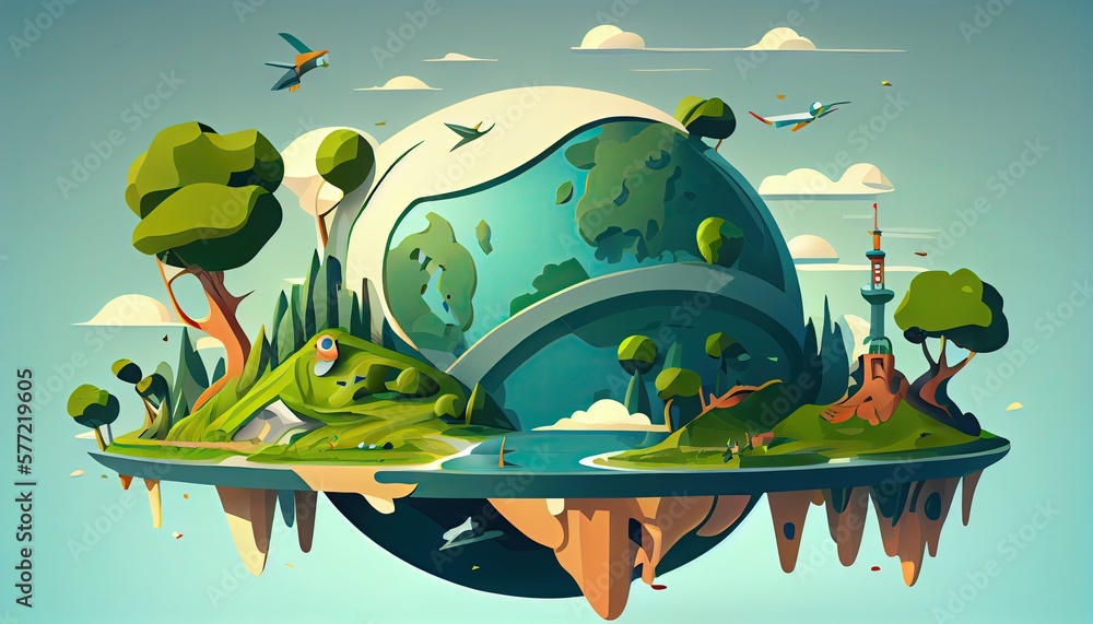 vector cartoon world environment Earth Day the importance of loving ...