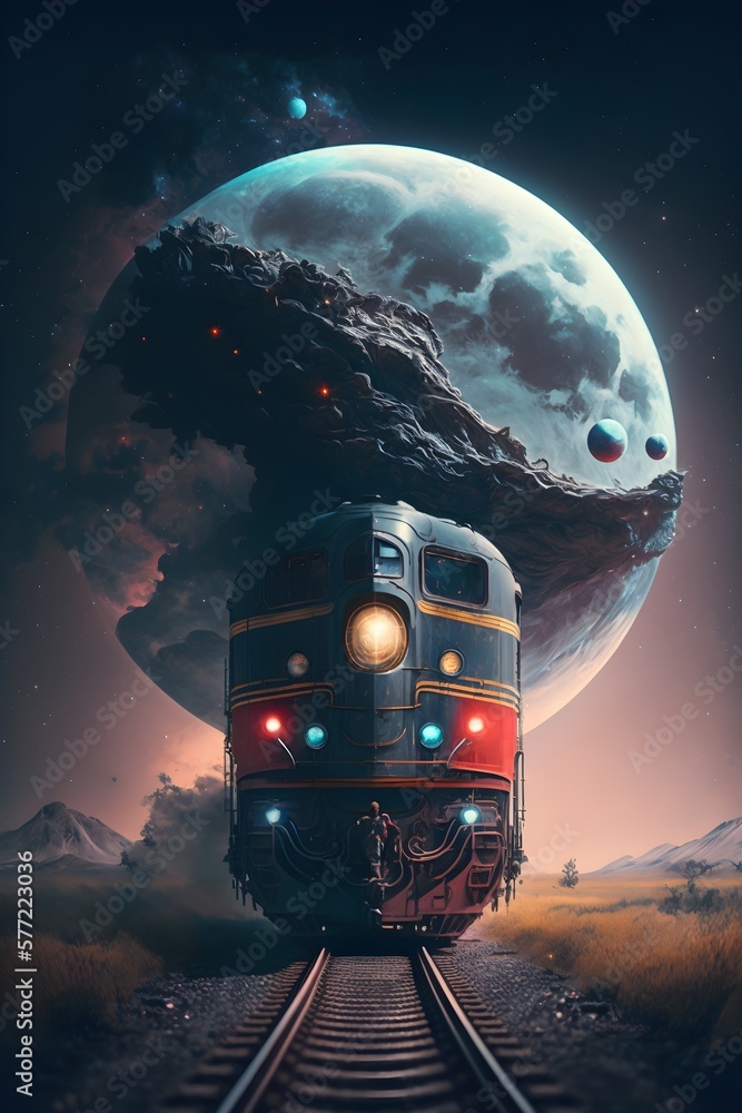Floating Train in the Vast Universe: A Spectacular Cosmic Journey ...