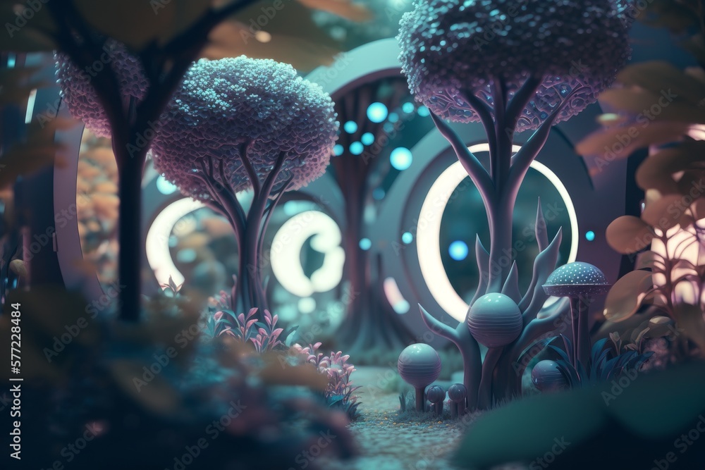 Cinematic Bionic Park: Hyper-Detailed Holographic Trees, Bokeh & Unreal ...