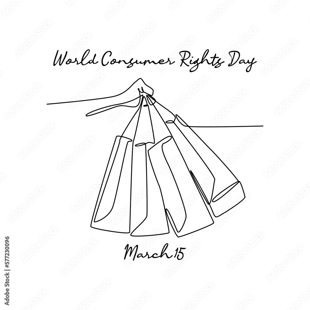single line art of world consumer rights day good for world consumer ...