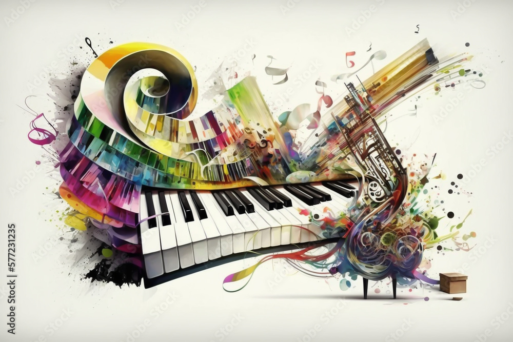 Music can you feel, abstrac illustration of a piano music instruments ...