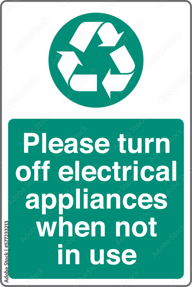 Recycling Waste Management Trash Bin Label Sticker Save Energy Sign ...