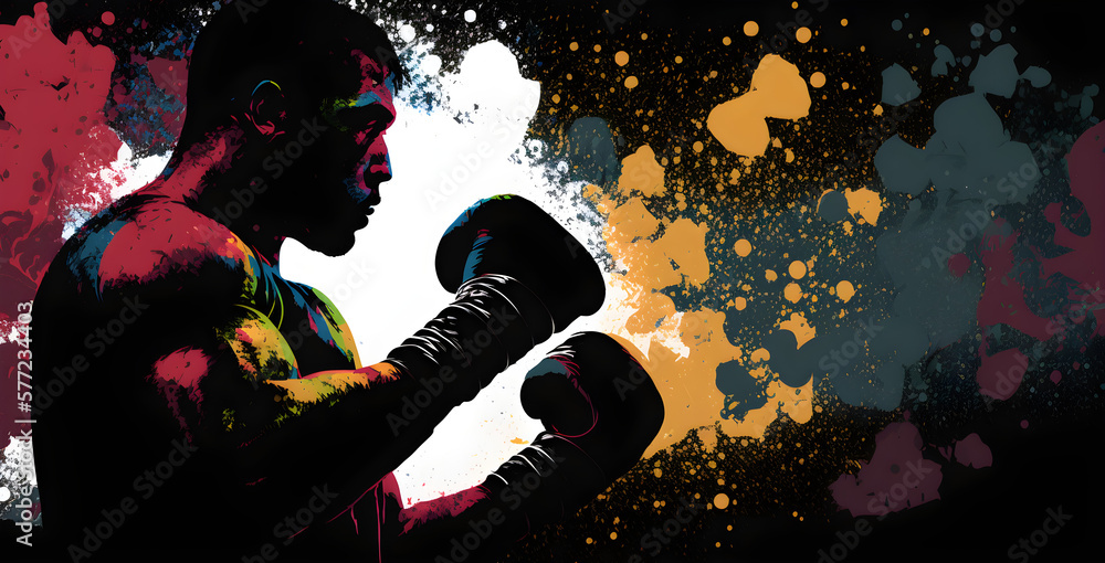 Boxing Technique Mastery: Silhouette of a Boxer Demonstrating Punching ...