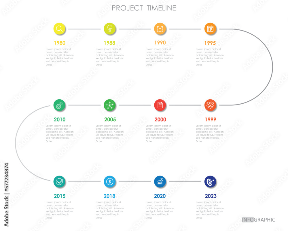 project timeline roadmap Infographic template for business. 12 Step ...