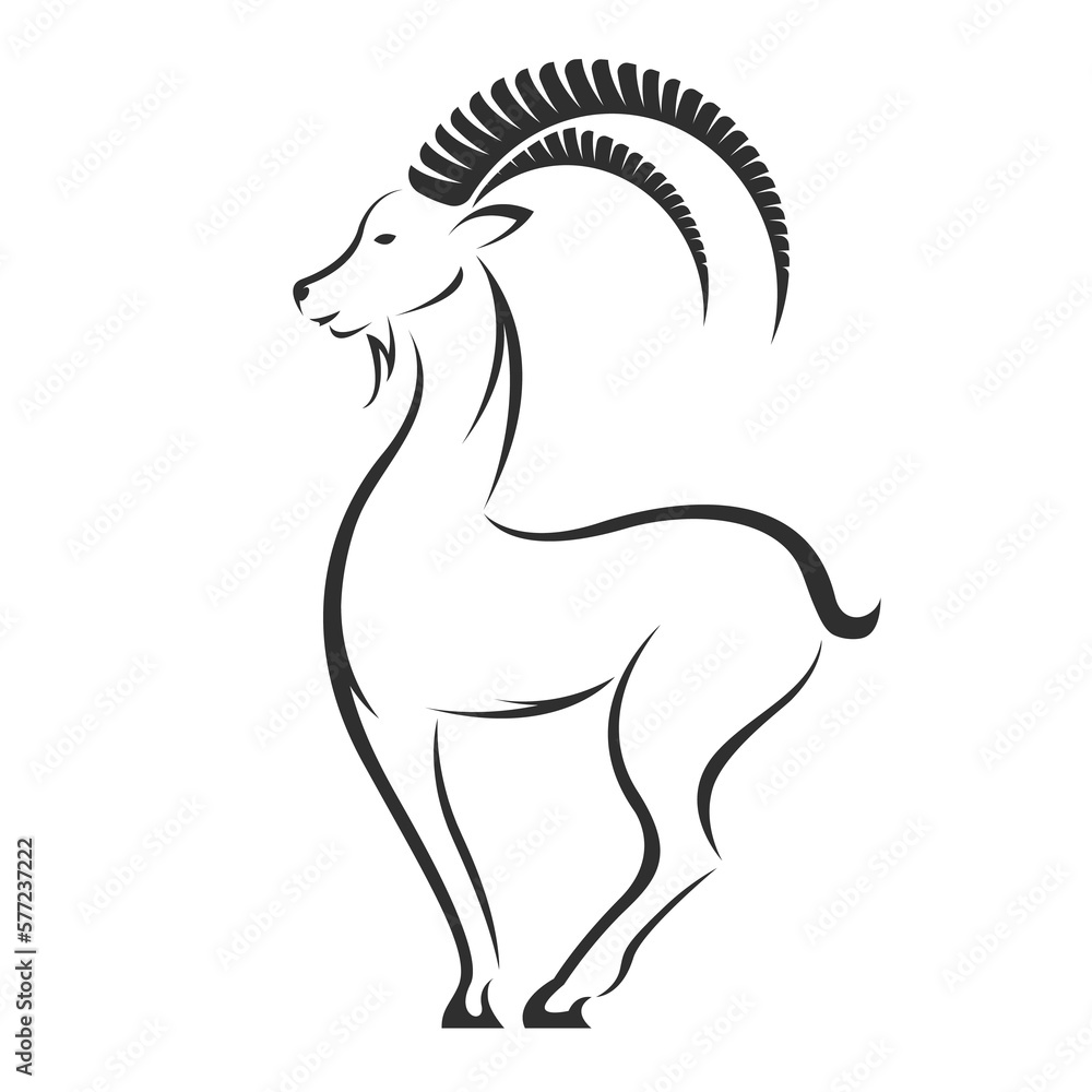Goat design isolated on transparent background. Wild animals. Stock ...