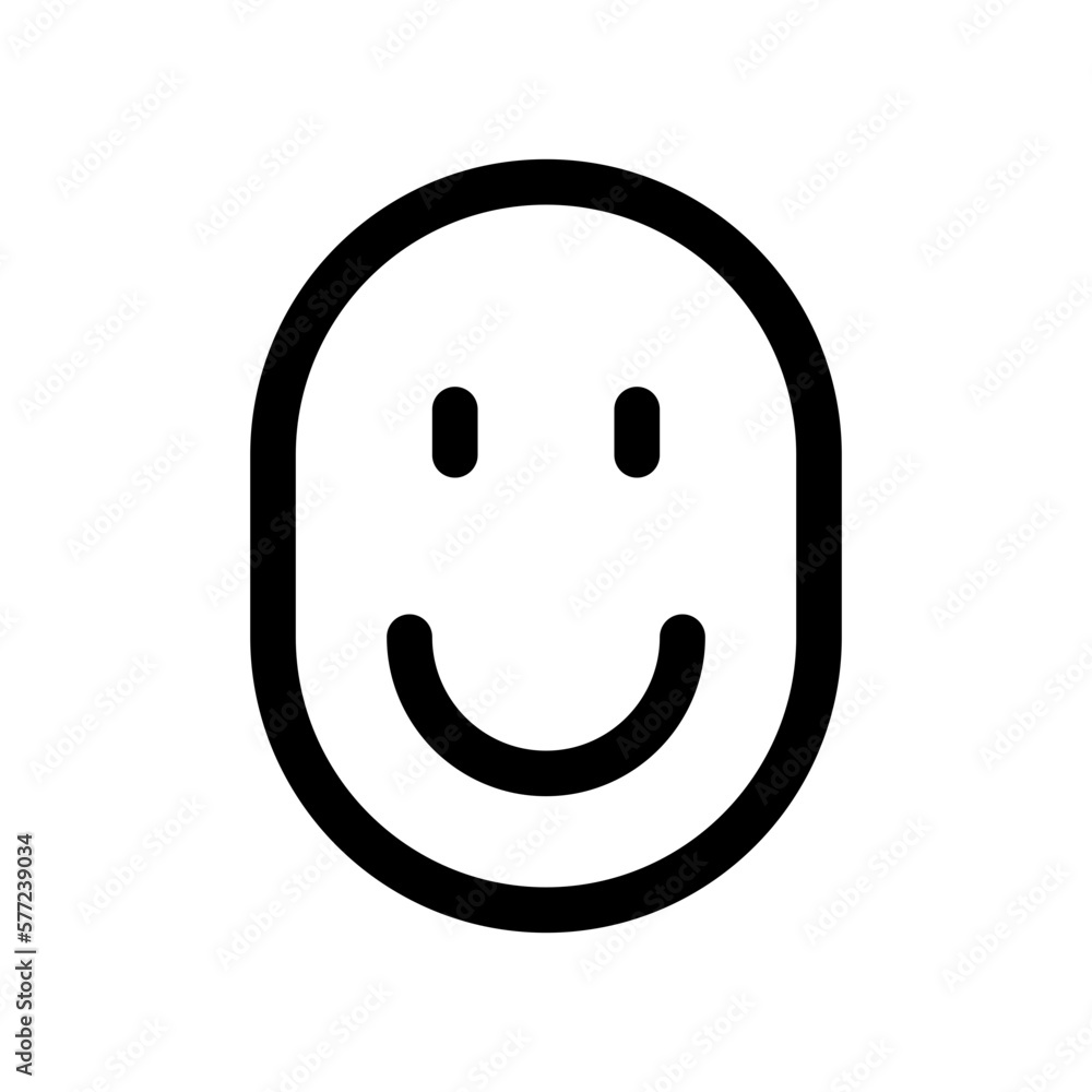 editable vector user facial recognition icon. black, line style ...