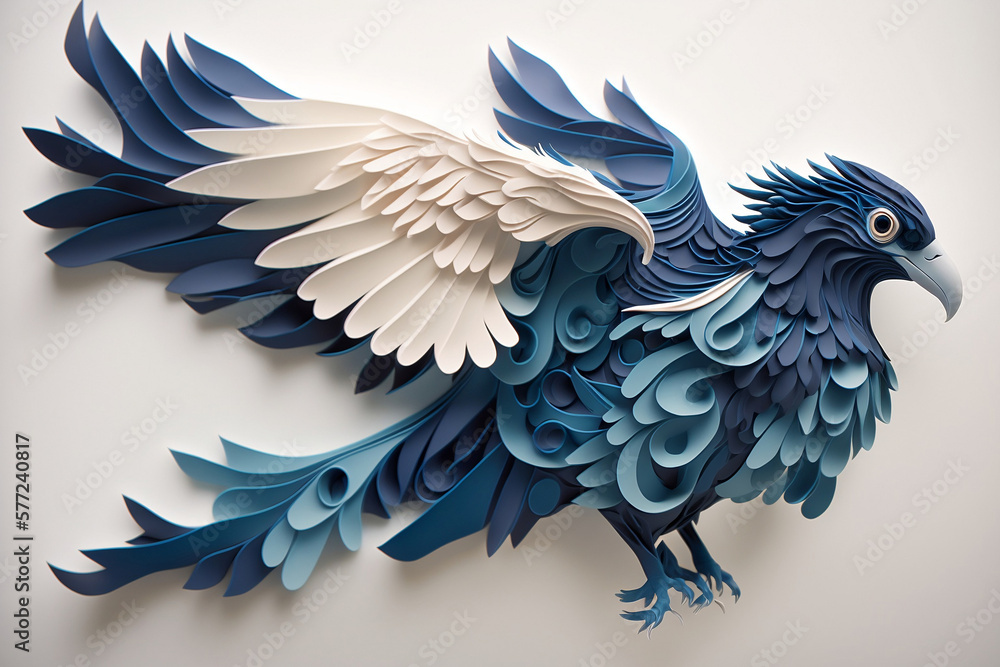 Paper quilling AI art of an Eagle Stock Illustration | Adobe Stock