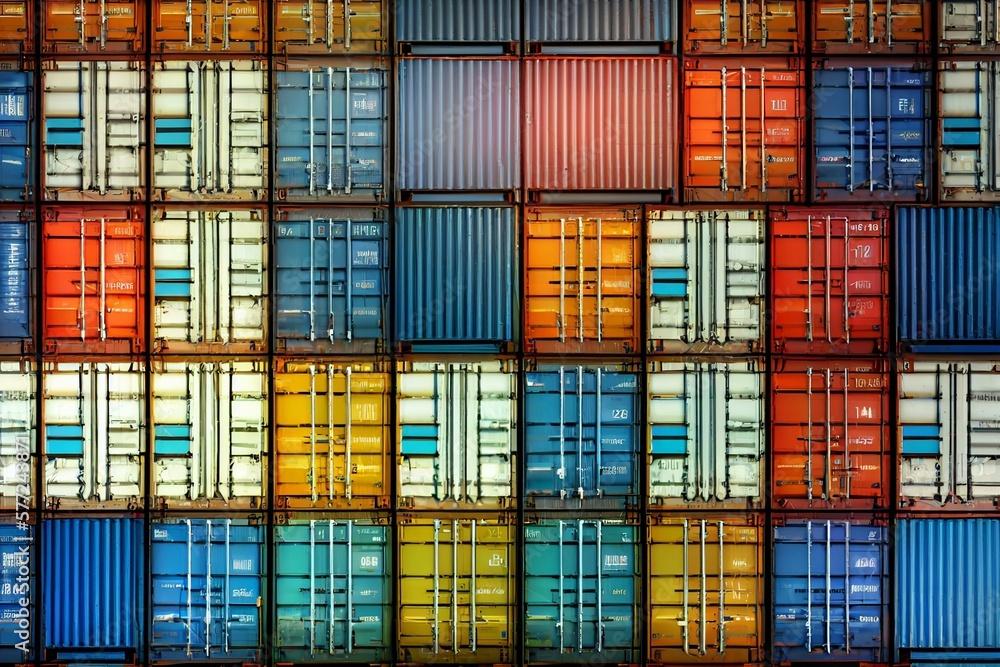 Blue industrial containers. Cargo container for export and import ... Blue industrial containers. Cargo container for export and import ...