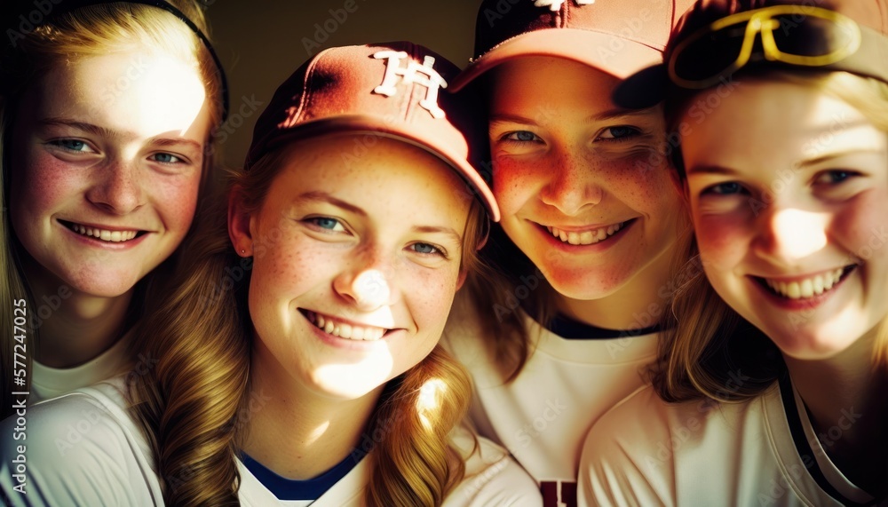 Group of Diverse and Empowered Caucasian White Youth Female High School ...