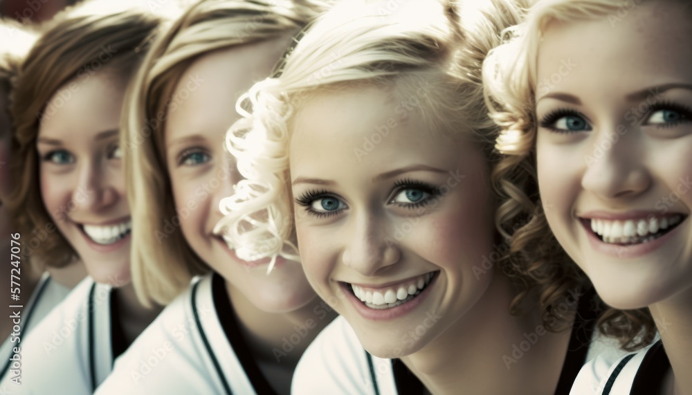 Group of Diverse and Empowered Caucasian White Youth Female High School ...