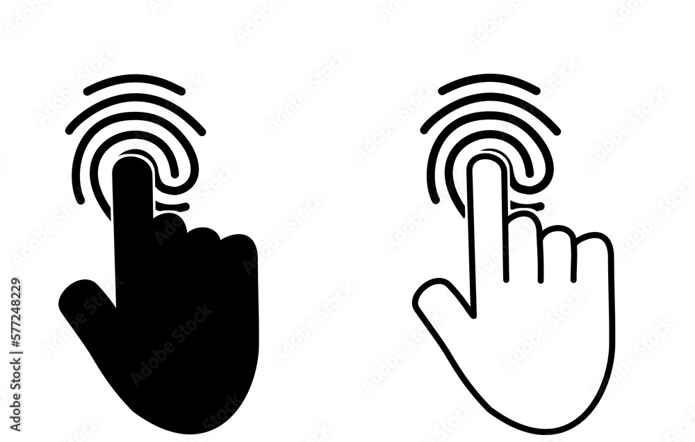 Computer fingerprint scanning icons set. Fingerprint scanner icons set ...