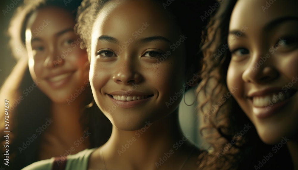 Group of Diverse and Empowered Multiracial Youth Female High School ...