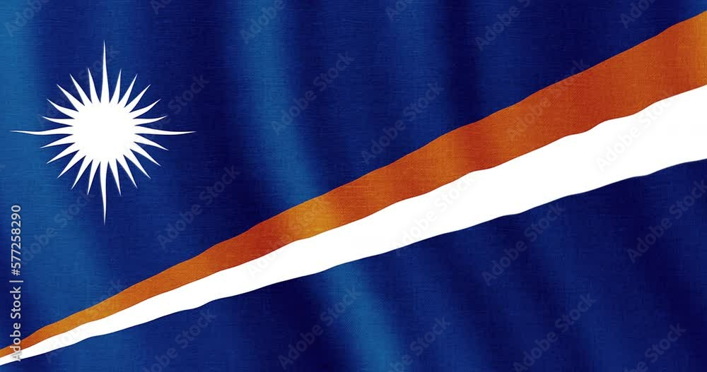 4k seamless loop animation with the flag of Marshall Islands ...