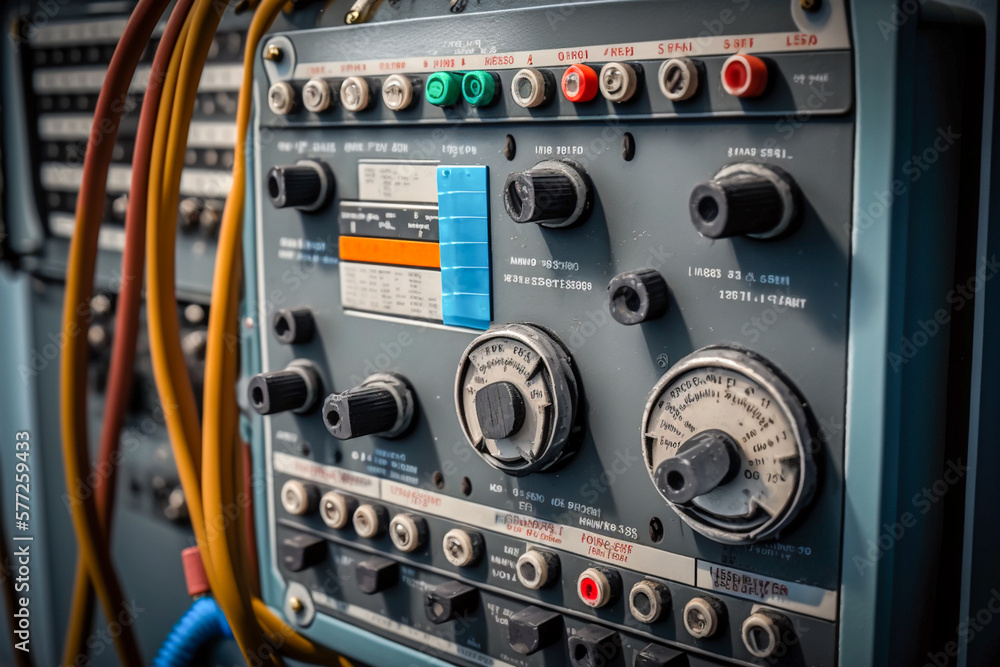 Electrical fuse box. Power electric line in electrical cabinet control ...