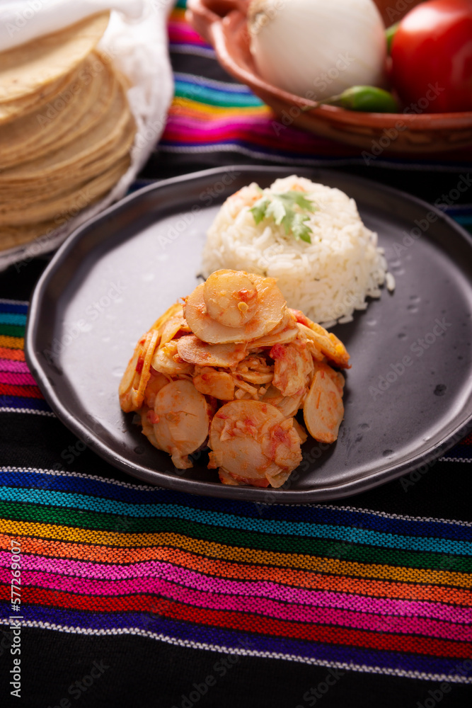Papas a la mexicana. Traditional homemade dish, The term “a la Mexicana ...