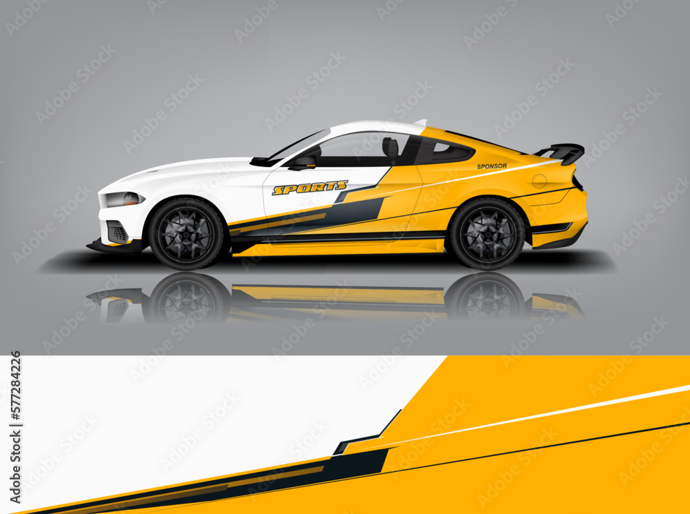 Car decal design vector. Graphic abstract stripe racing background kit ...