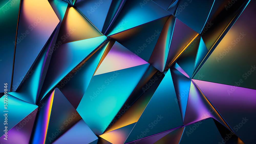 Texture And Abstract Full Frame Background Of Iridescent Metal Neural Network Generated Art